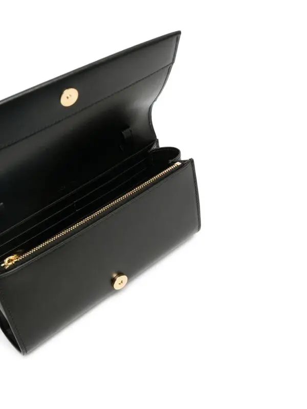 JIL SANDER Debossed Leather Shoulder Bag - Black