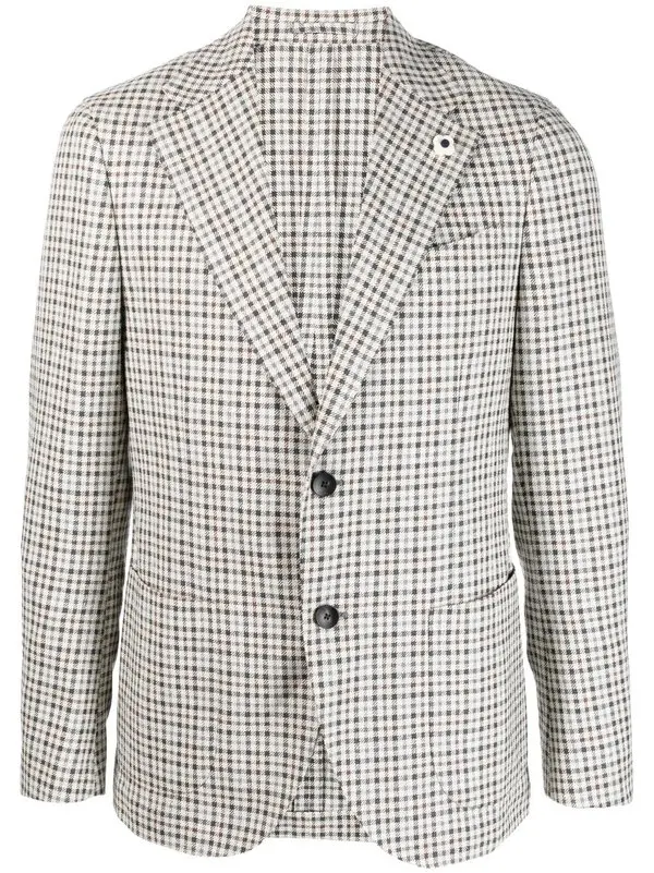 LARDINI Single Breasted Wool-blend Blazer