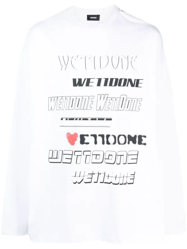 We11Done Logo-print Cotton Sweatshirt - White