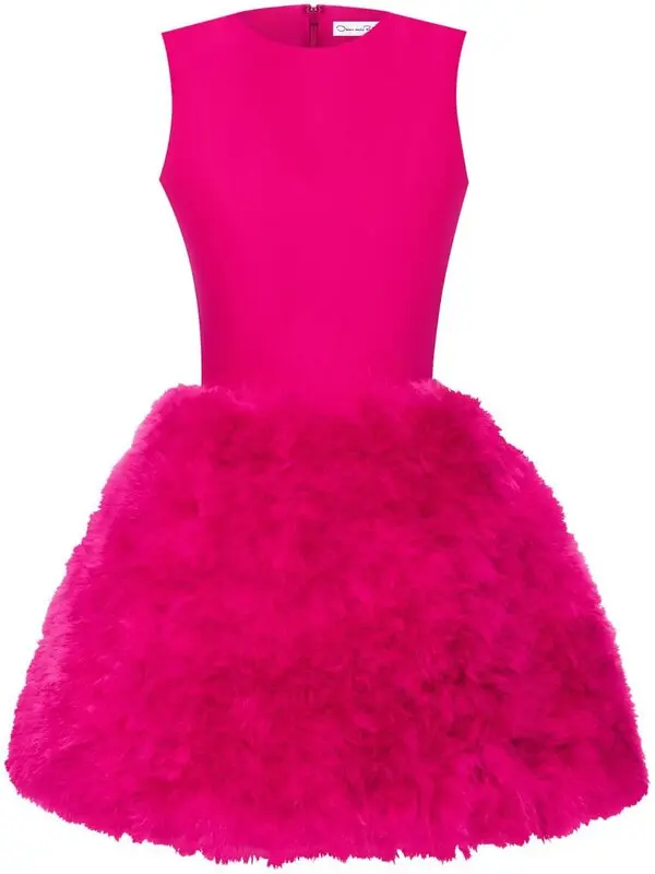 oscar de la renta pink feather dress Oscar De La Renta Marabou Feather-Skirt Minidress In Pink - 72% Off