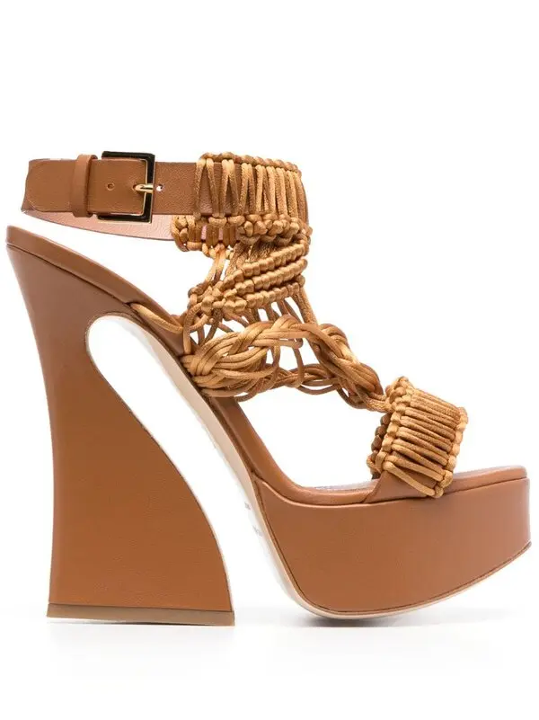 Alberta Ferretti 135mm Leather Platform Sandals