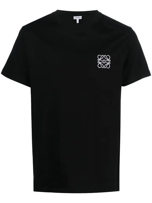 Loewe Anagram Embroidered Cotton T-shirt - Black