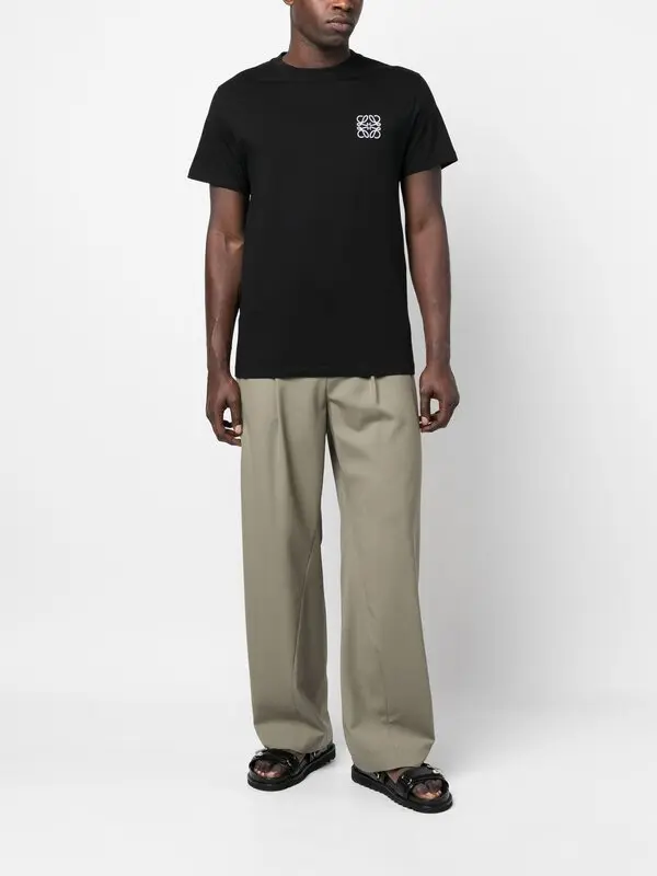 Loewe Anagram Embroidered Cotton T-shirt - Black