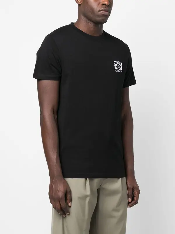 Loewe Anagram Embroidered Cotton T-shirt - Black