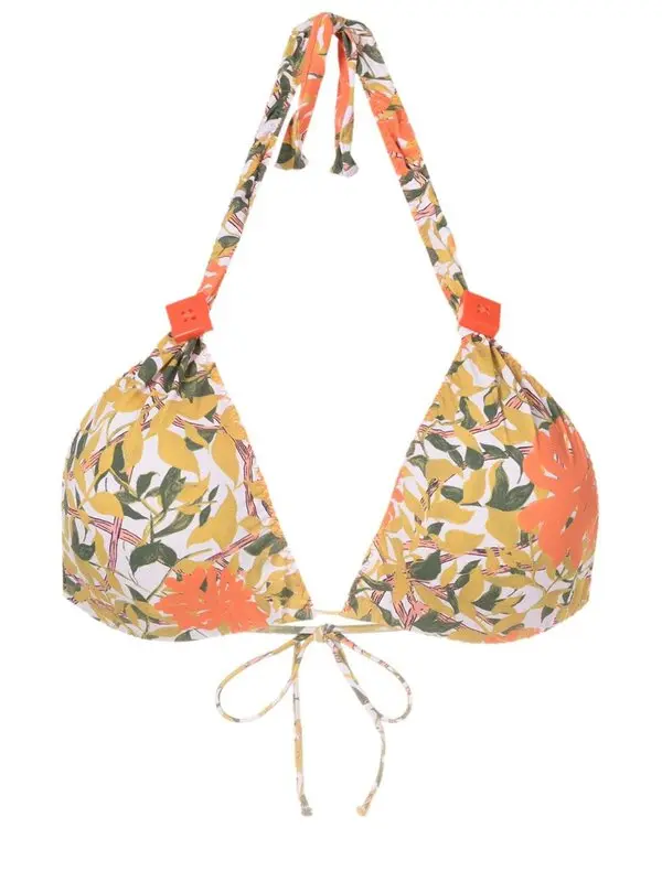 CLUBE BOSSA Rings Floral-print Bikini Top - Multicolour