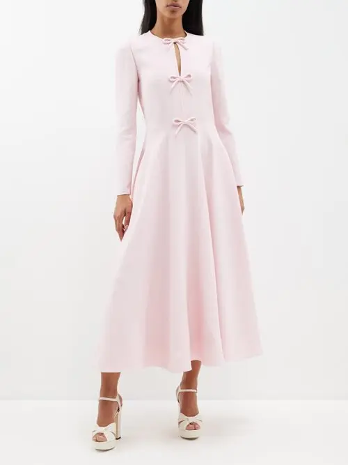 knee length dresses for ladies Vintage 1974 Valentino Haute Couture Pale-Pink Beaded Crystal Silk Winged  Cape Gown main image 1