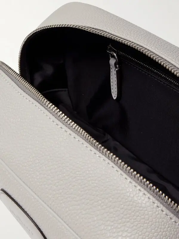 Mulberry Leather-trimmed Scotchgrain Wash Bag