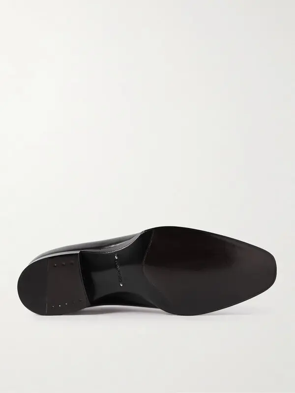 TOM FORD Elkan Whole-cut Glossed-leather Oxford Shoes