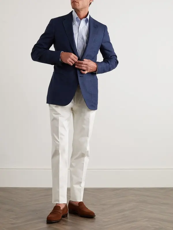 Kingsman Wool, Linen And Silk-blend Hopsack Blazer