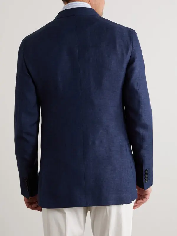 Kingsman Wool, Linen And Silk-blend Hopsack Blazer