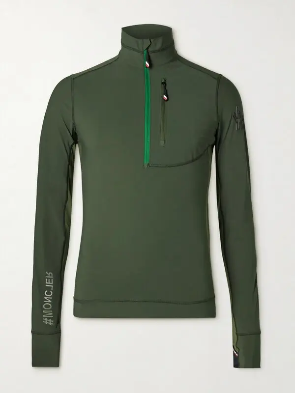 Moncler Logo-appliquéd Stretch-jersey Zip-up Base Layer