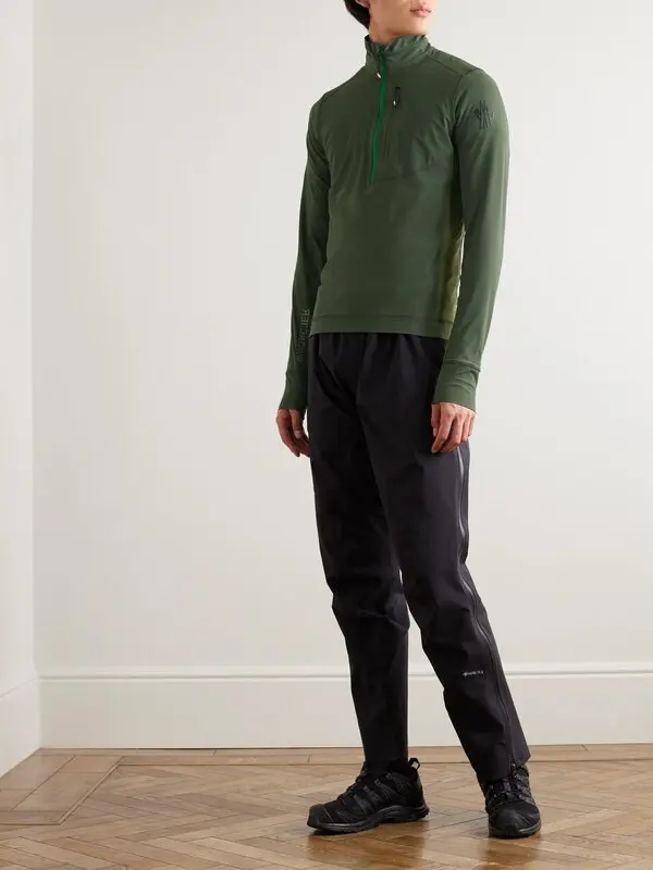 Moncler Logo-appliquéd Stretch-jersey Zip-up Base Layer