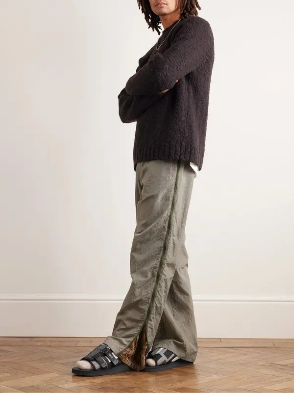 Suicoke Kaw-vs Webbing And Suede-trimmed Denim Sandals - Black