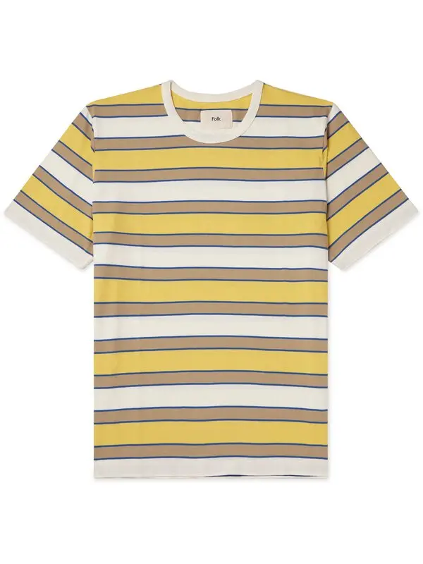 Folk Striped Cotton-jersey T-shirt 5
