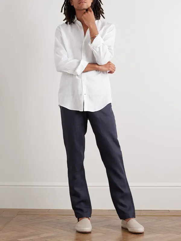 Orlebar Brown Cornell Slim-fit Straight-leg Linen Trousers - Blue