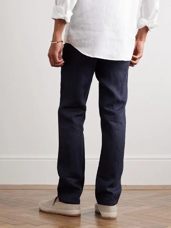 Orlebar Brown Cornell Slim-fit Straight-leg Linen Trousers - Blue