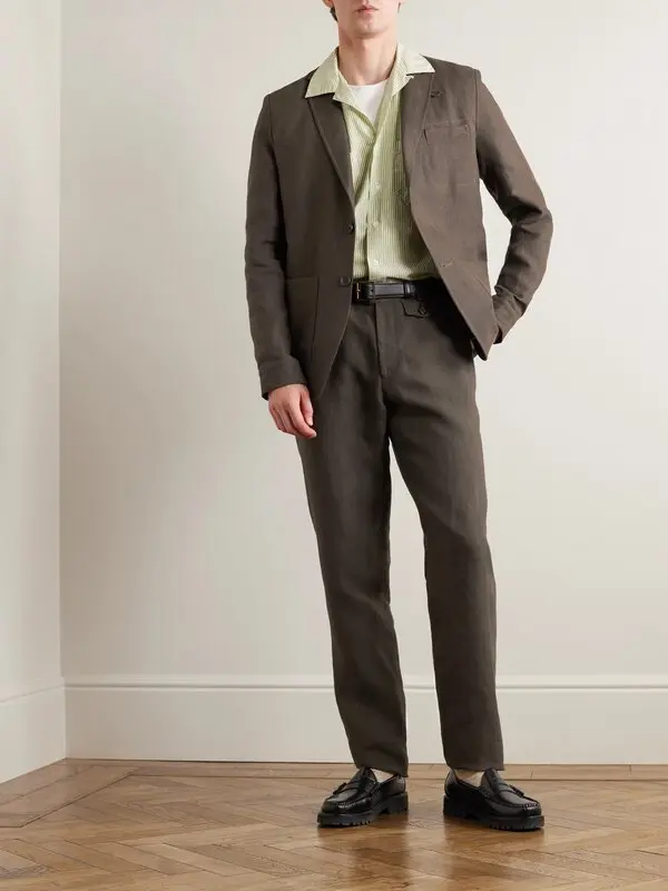 Oliver Peoples Theobald Unstructured Linen Suit Jacket