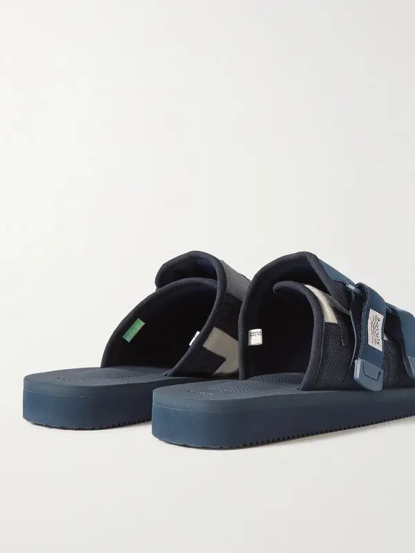 Suicoke Kaw-vs Patchwork Denim And Suede Sandals