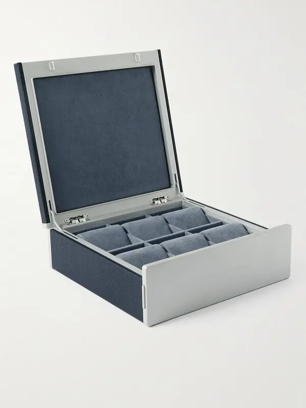 CHARLES SIMON Spence Full-grain Leather Six-piece Watch Case
