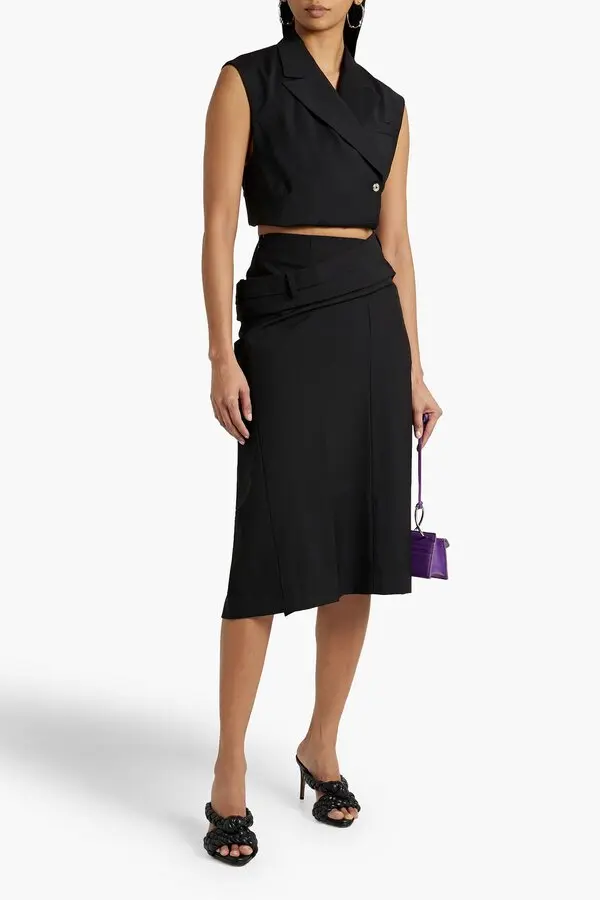 Jacquemus Vela Draped Wool Skirt