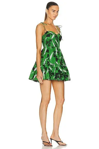 Staud Mini Landry Dress In Green