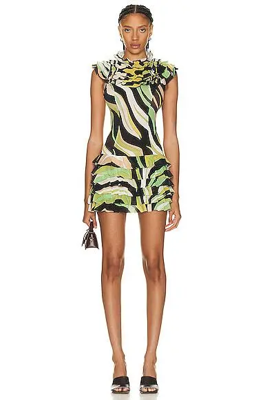 slim fit dress slacks 1960s Green Silk Print Emilio Pucci Dress – Shrimpton Couture main image 1