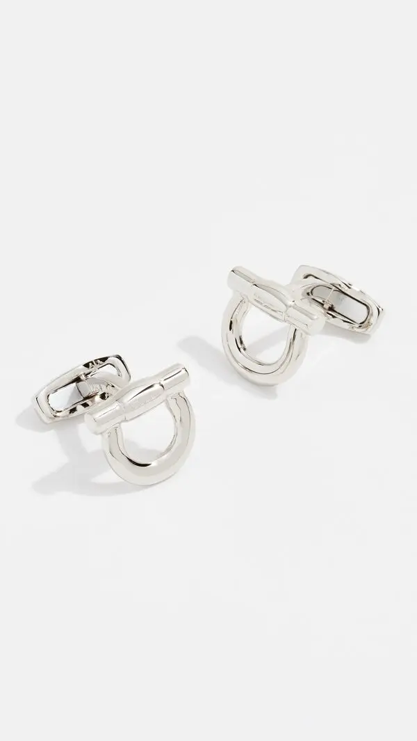 FERRAGAMO Nickel Flip Gancio Cufflinks - Silver