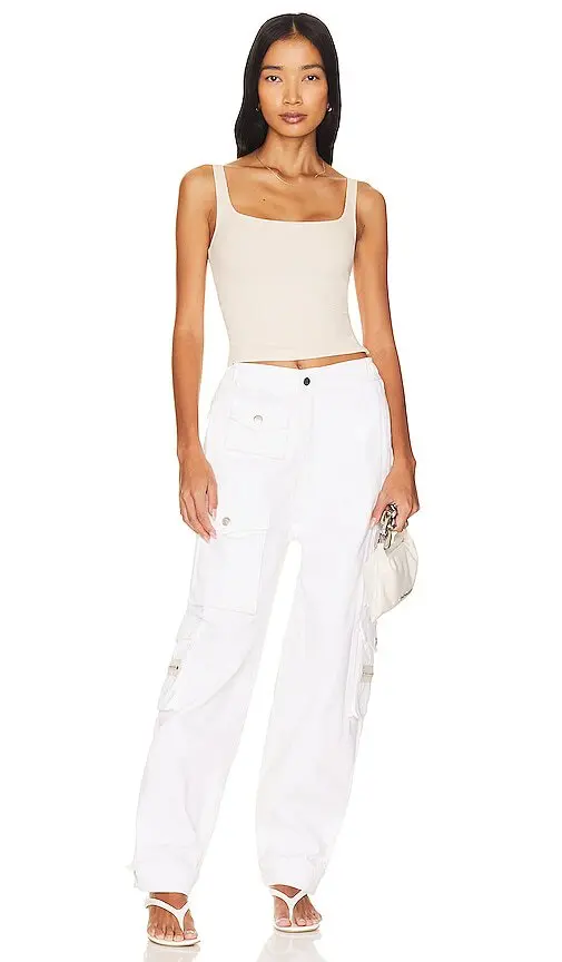 Lna Scoop Ribbed Tank - Bone