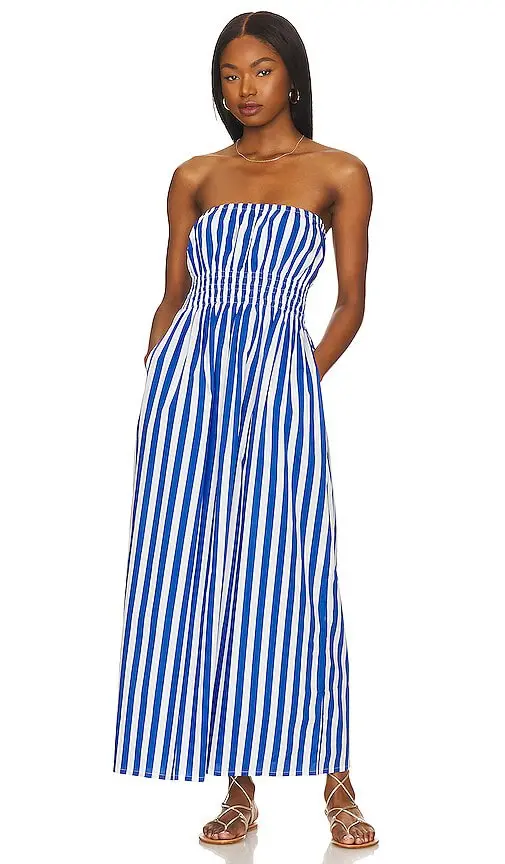 Faithfull The Brand Le Bon Midi Dress - Bayou Stripe | Editorialist