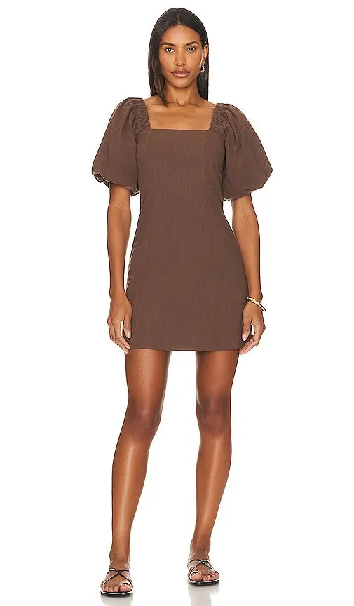 Sndys X Tuscany Linen Mini Dress In Brown - 5% Off | Editorialist