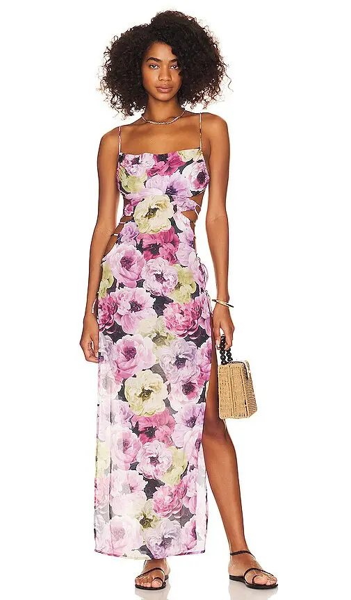 chinese dress ladies Astr The Label Women's Primrose Lace-Up-Back Maxi Dress - Lavender Multi Floral
