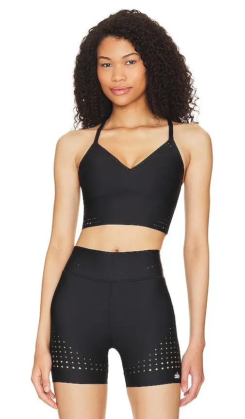 Alo Yoga Airlift Laser Cut Speedy Bra Tank - Black | Editorialist