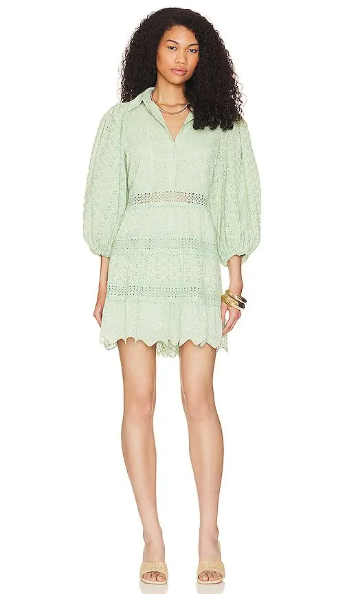 alice and olivia green mini dress JAMIE VEGAN MINI DRESS in DARK OLIVE