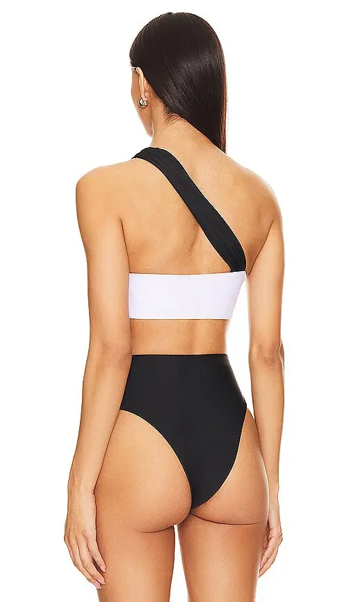 Tularosa Macey One Shoulder Top - Black & White