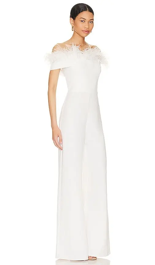 Amanda Uprichard Keeley Feather Trimmed Jumpsuit