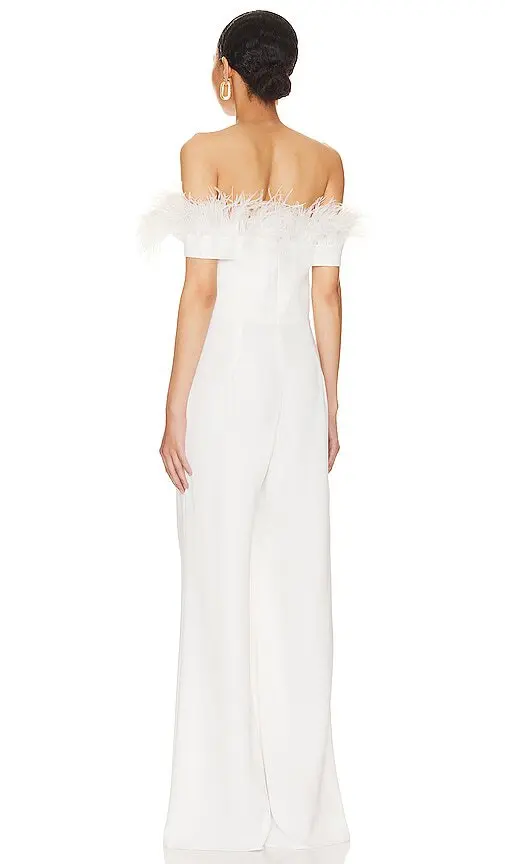Amanda Uprichard Keeley Feather Trimmed Jumpsuit