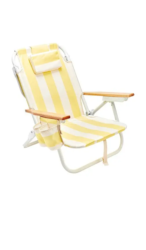 SUNNYLIFE Deluxe Beach Chair In Yellow - La Mer Limon Stripe