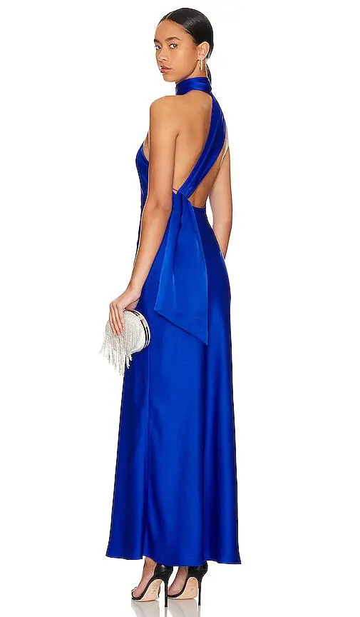 Misha Collection Alastair Satin Gown - Electric Blue