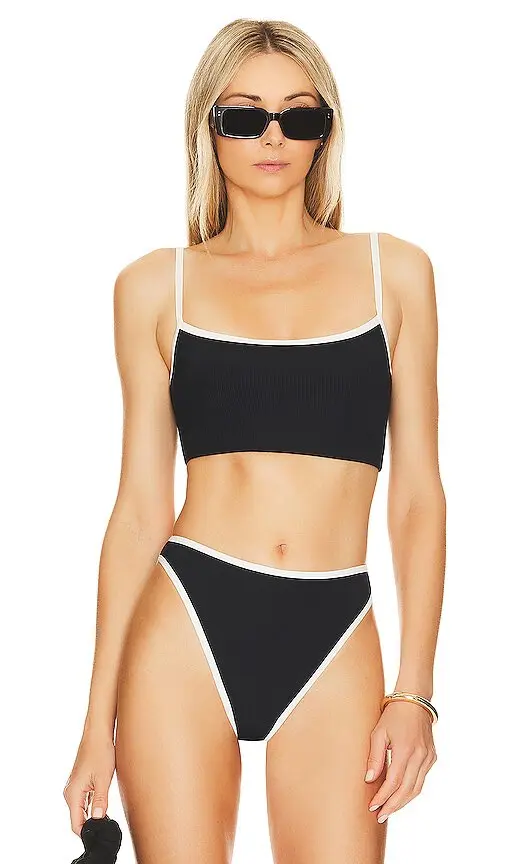 L*Space Adalyn Bikini Top - Black & Cream