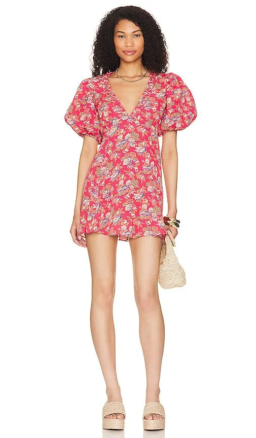 Bytimo Spring Mini Dress In Red In Red Flora - 77% Off | Editorialist