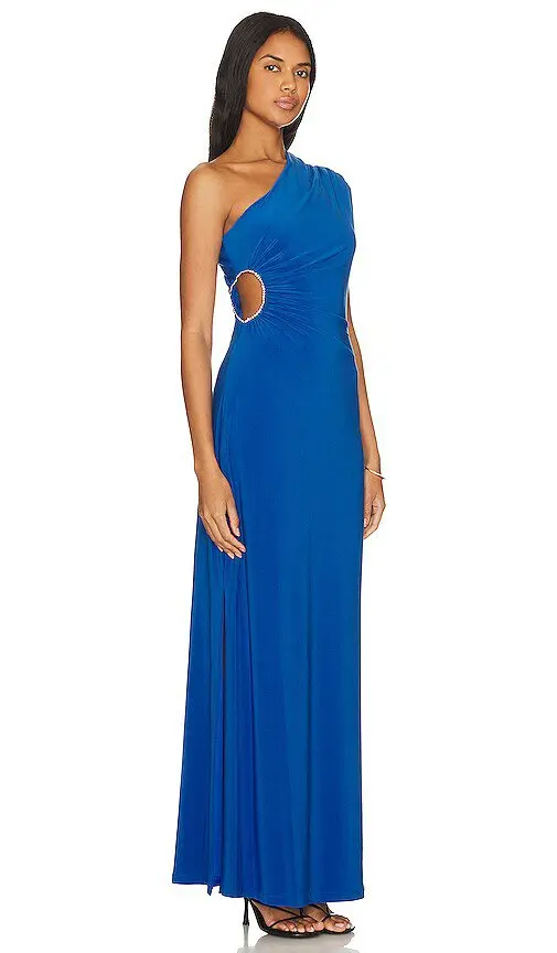 bcbgmaxazria one shoulder cutout dress BCBGMAXAZRIA One Shoulder Cutout Dress Orange Womens Large Swing Asymmetric  NWT