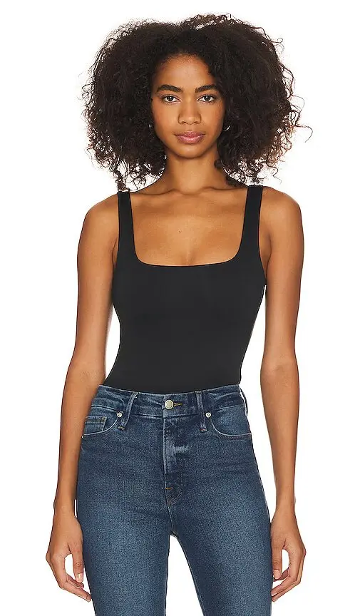 Good American Sculpting Modern Tank Bodysuit - Black001