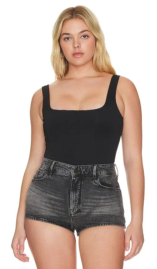 Good American Sculpting Modern Tank Bodysuit - Black001