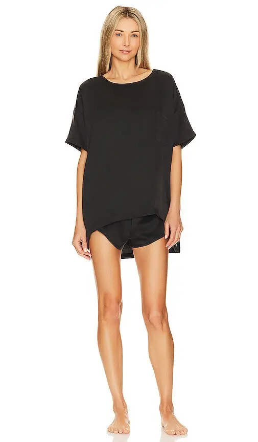 Lunya Washable Silk Tee Set - Immersed Black
