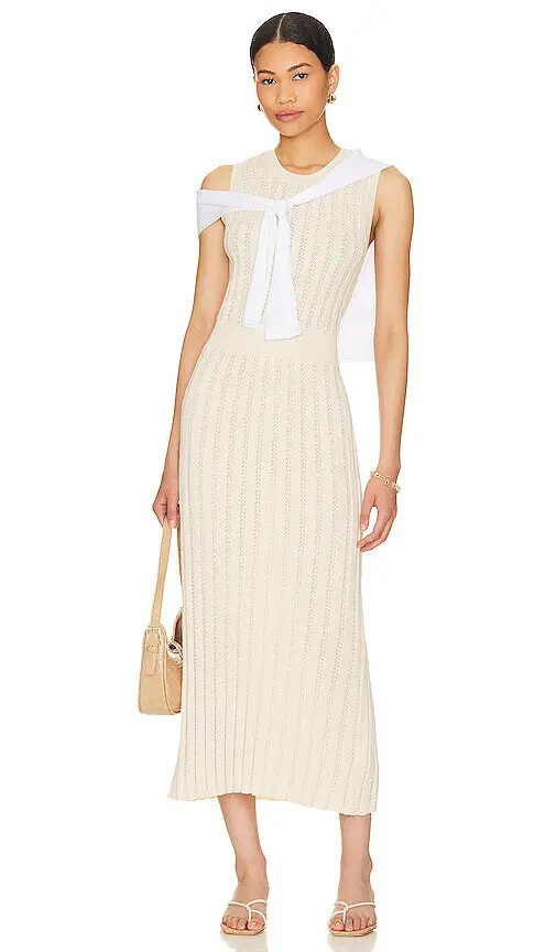 varley florian knit dress In Beige In Birch - 30% Off Gown