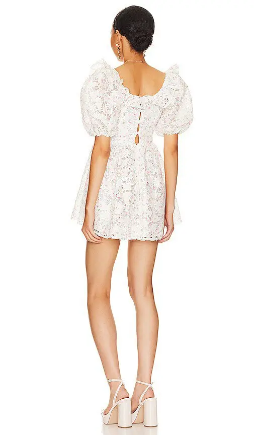 magnolia tiered floral mini dress LEO LIN - Luminous Linen Mini Dress