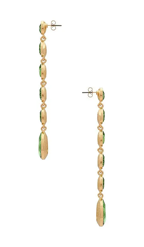 Ettika Pear Drop Earrings - Peridot