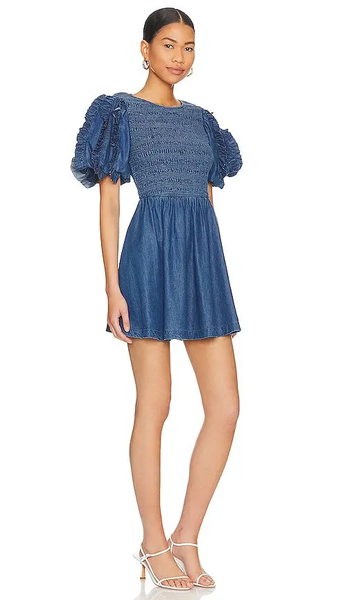 white christmas dresses Mya Light Blue Satin Mini Dress - US 2 main image 0
