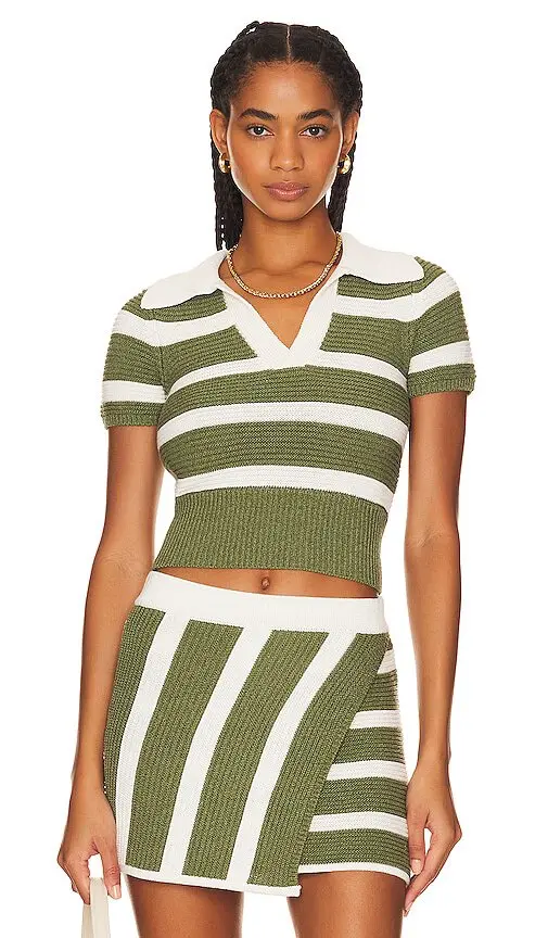 L'academie Drea Striped Knit Top