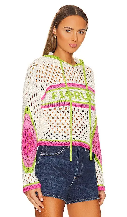 Fiorucci Crochet Hoodie In Cream